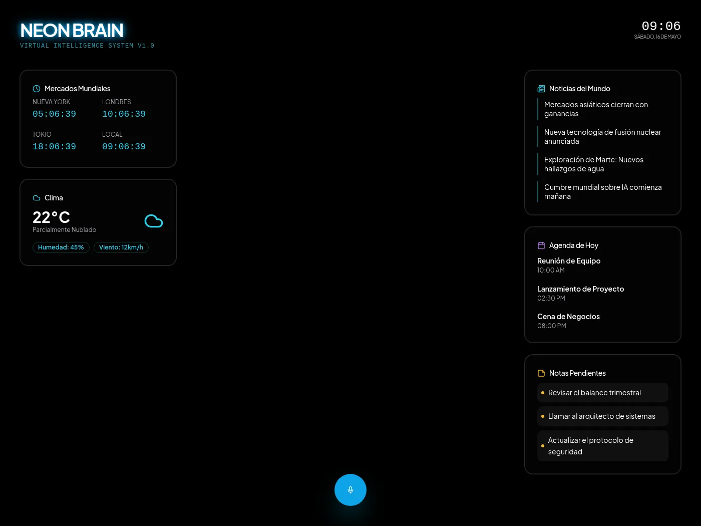 Neon Brain Dashboard