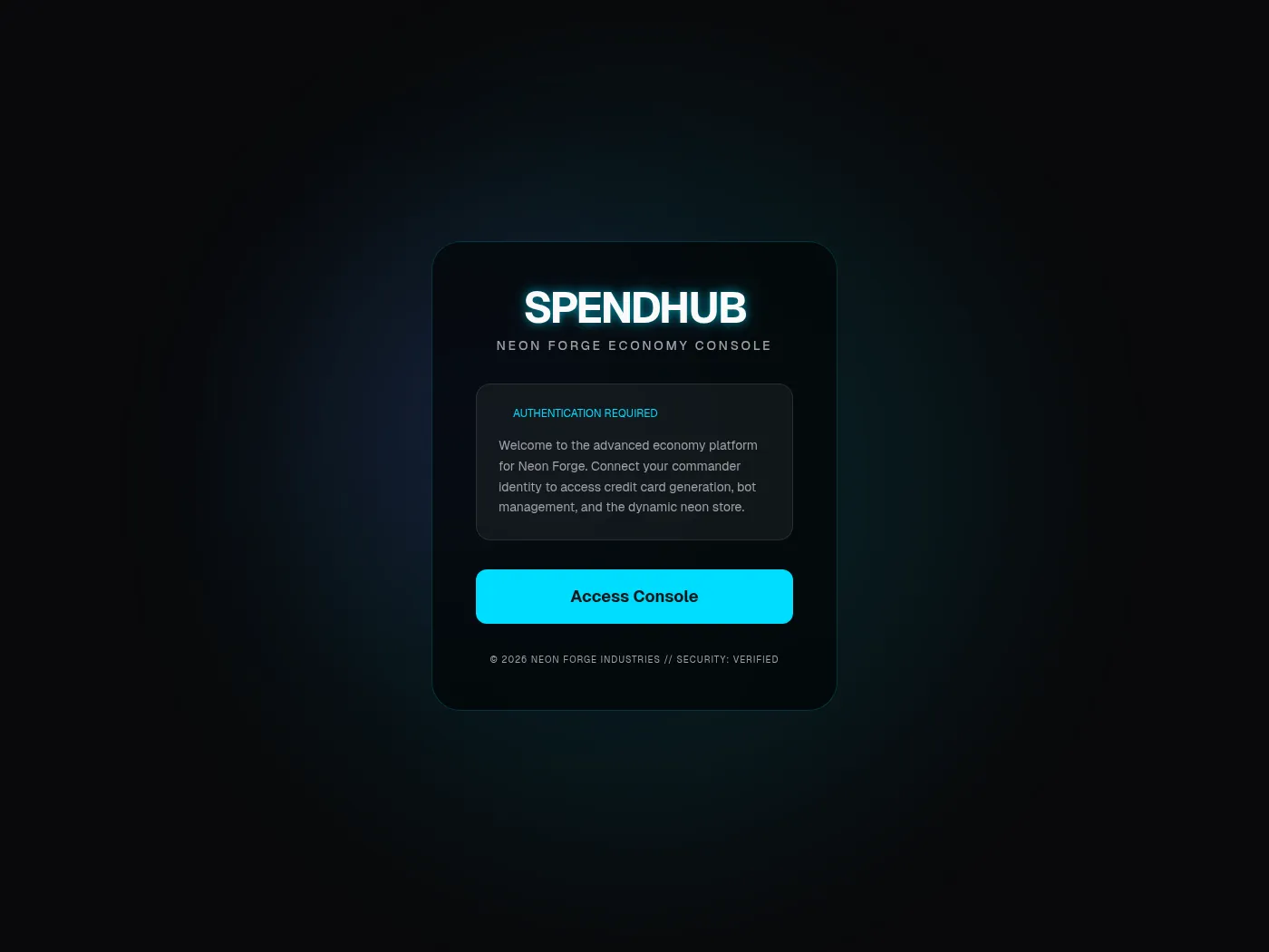 Neon Forge SpendHub