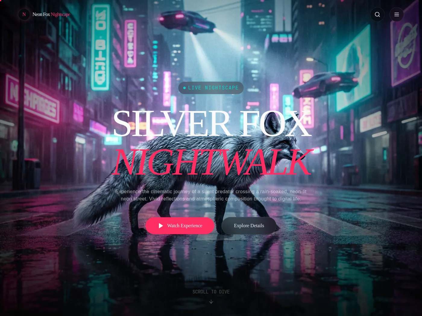 Neon Fox Nightscape