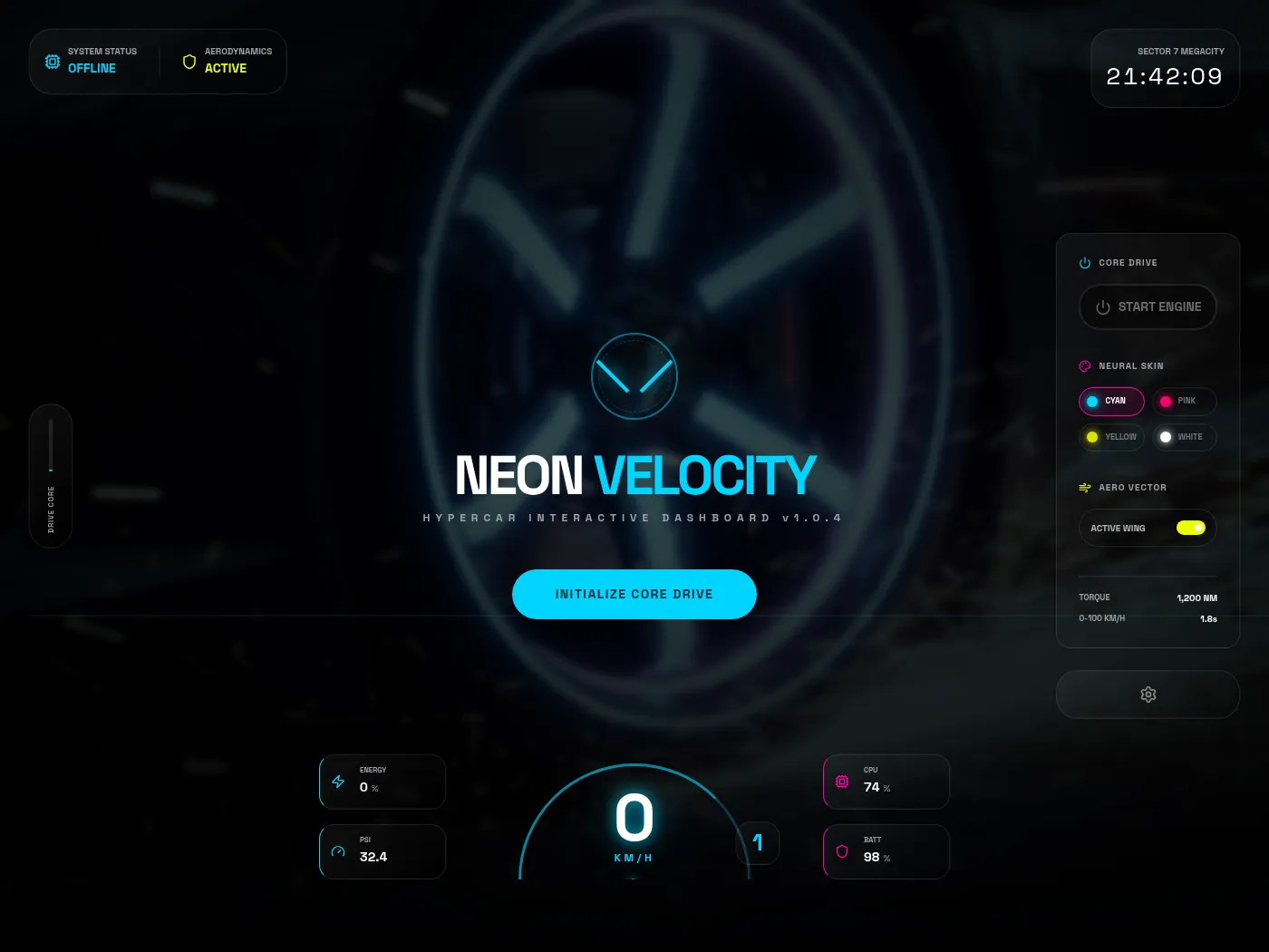 Neon Velocity Hypercar