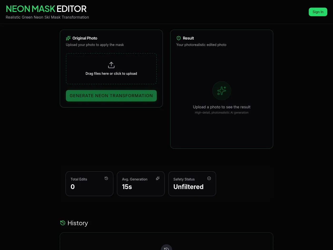 Neon Mask Photo Editor