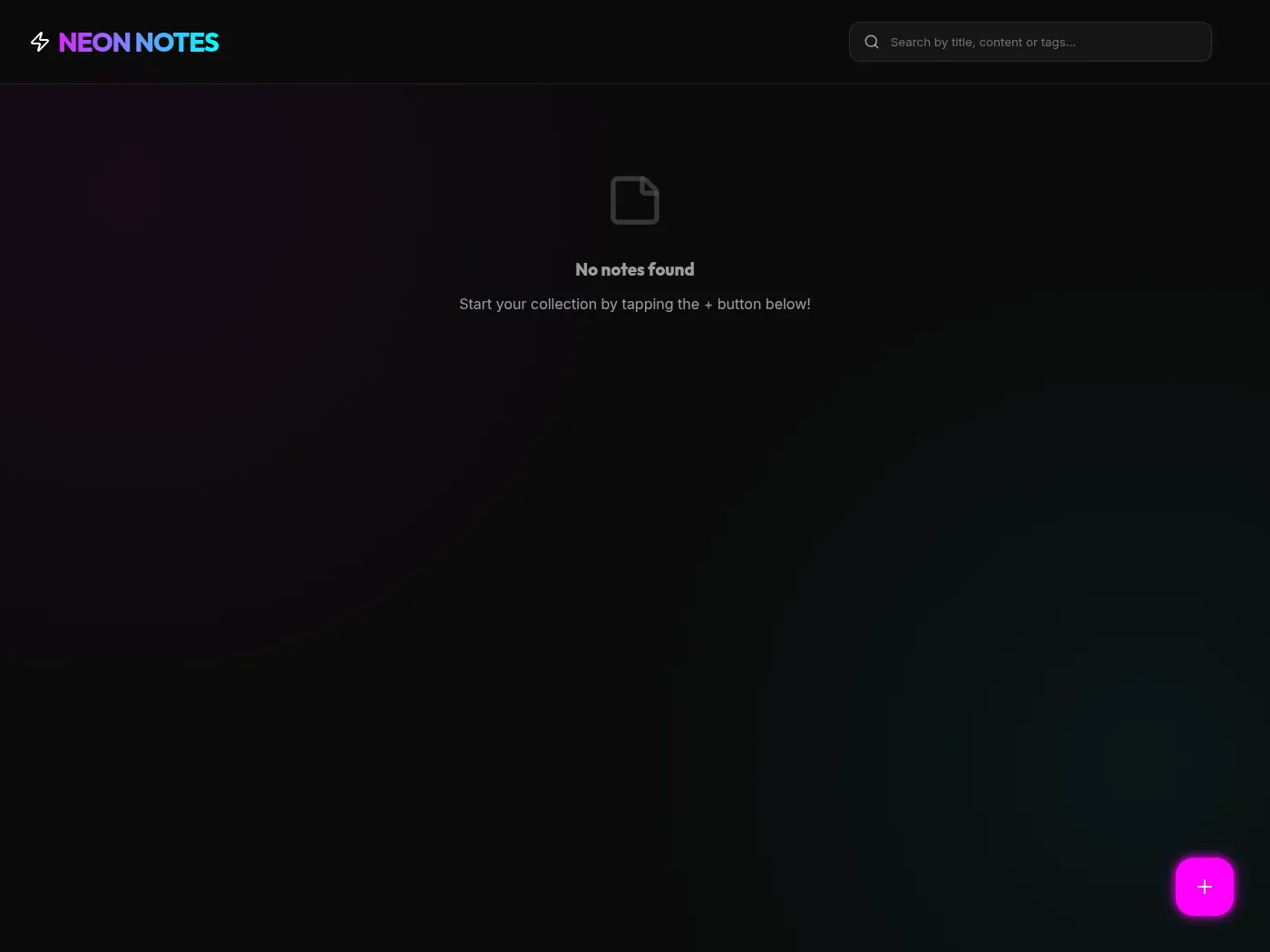 Neon Notes Web App