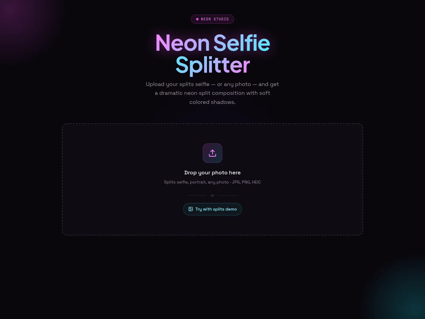 Neon Selfie Splitter