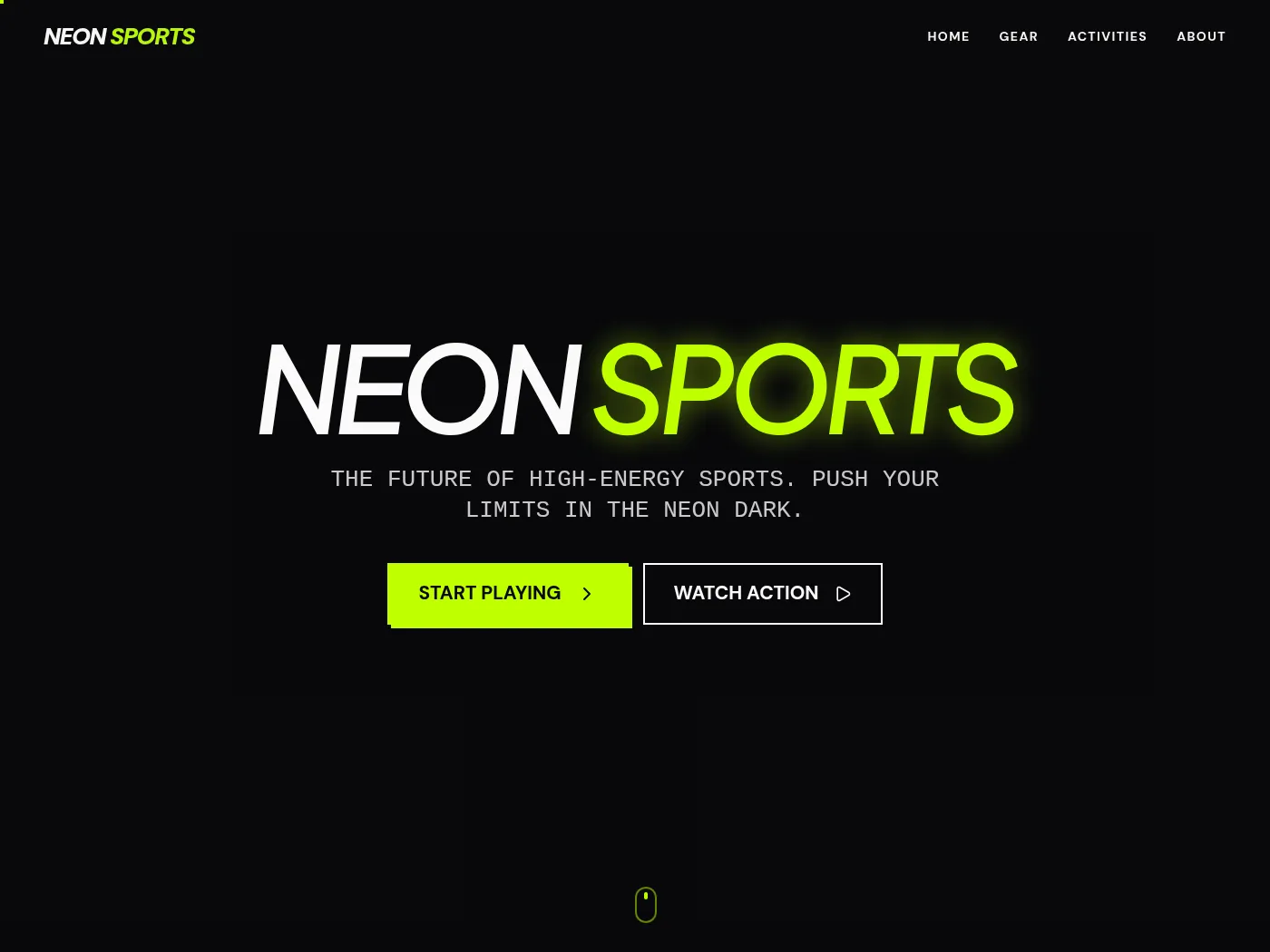Neon Sports Landing