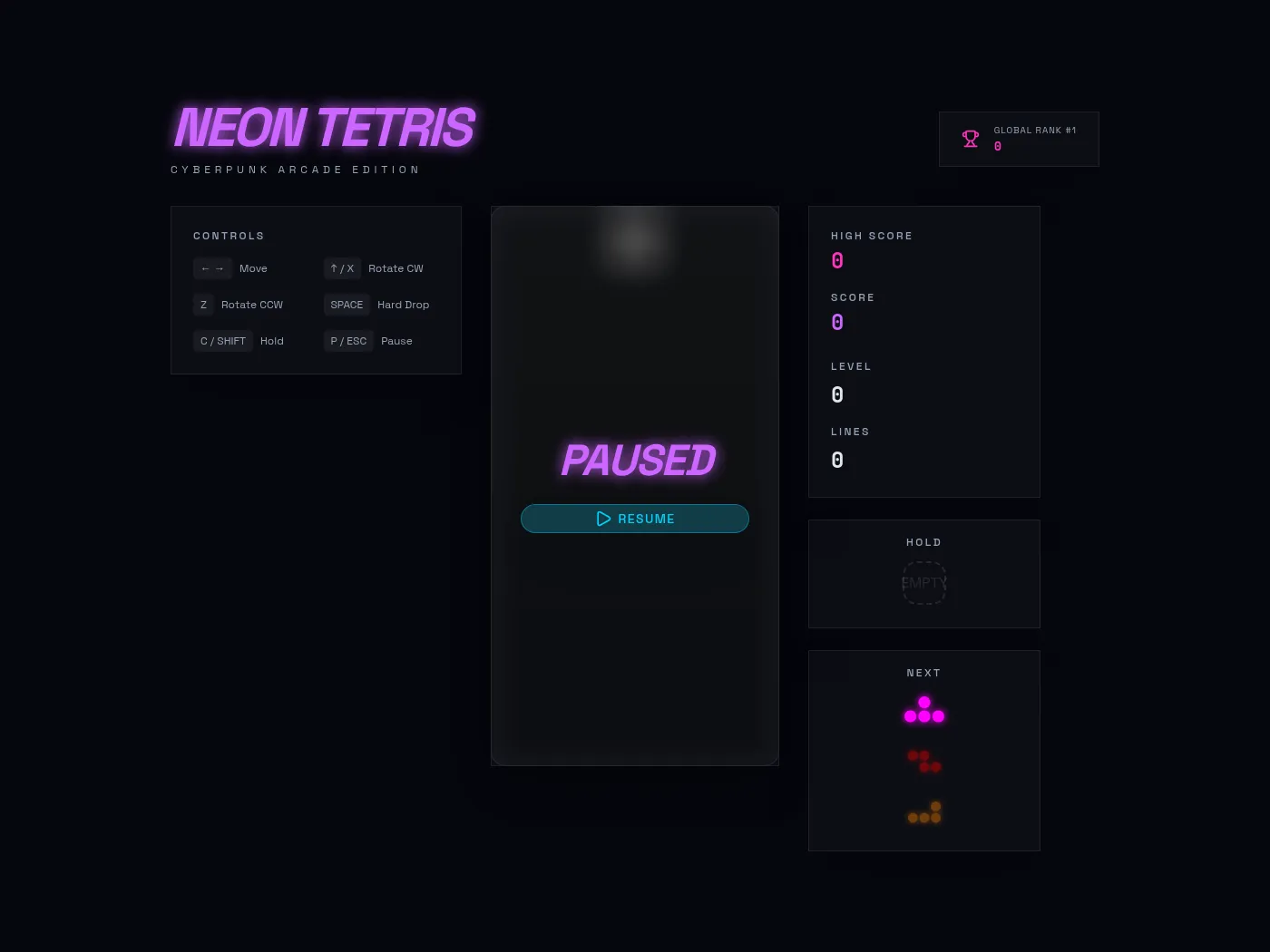 Neon Tetris Remastered
