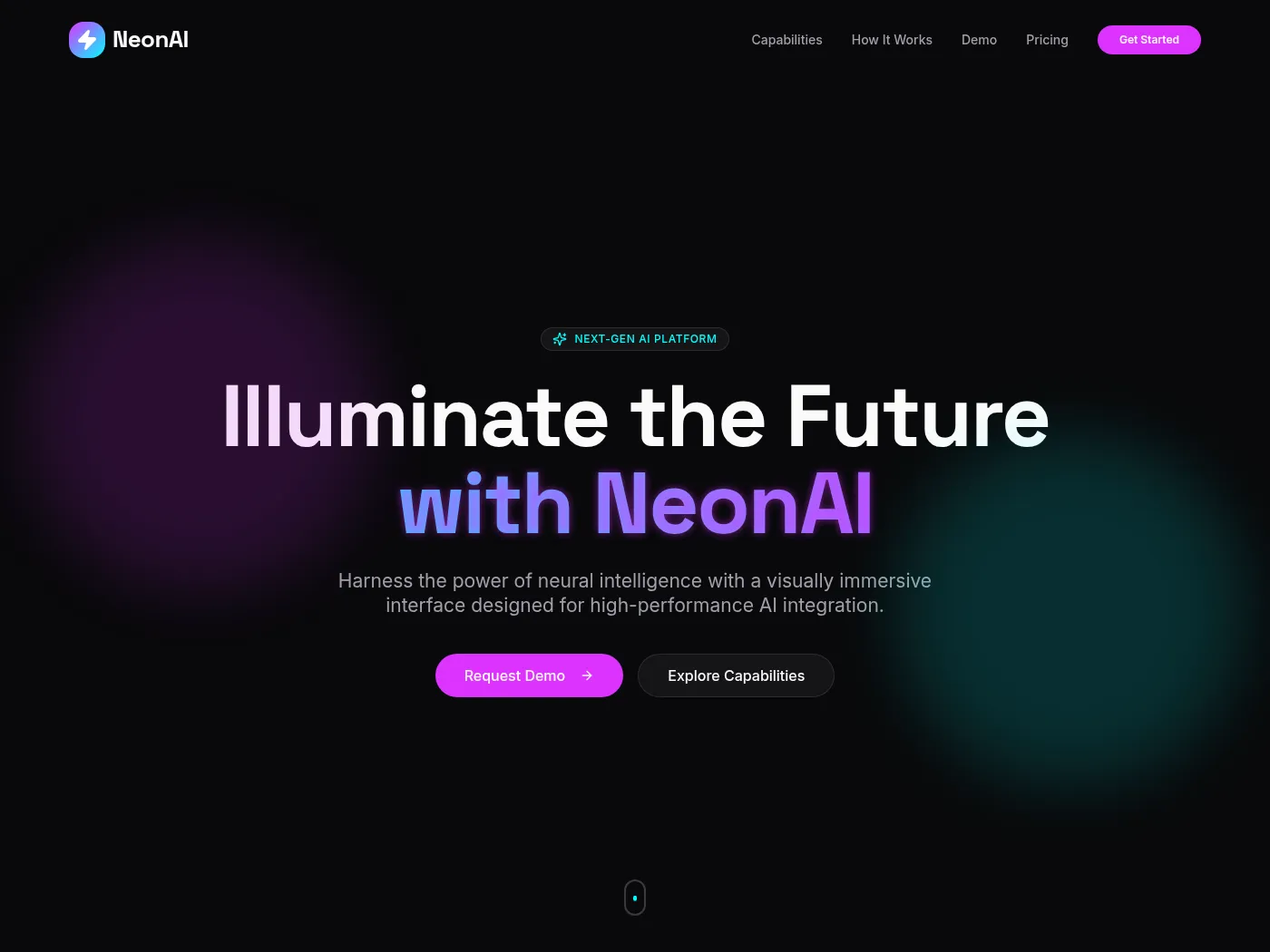 NeonAI Landing Page