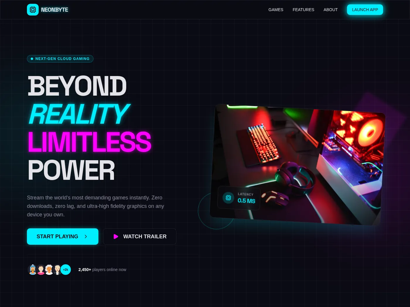 NeonByte Landing Page