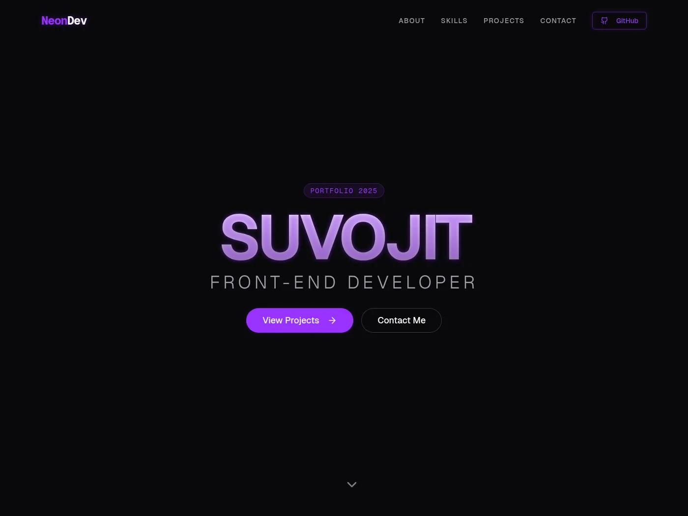 NeonDev 3D Portfolio
