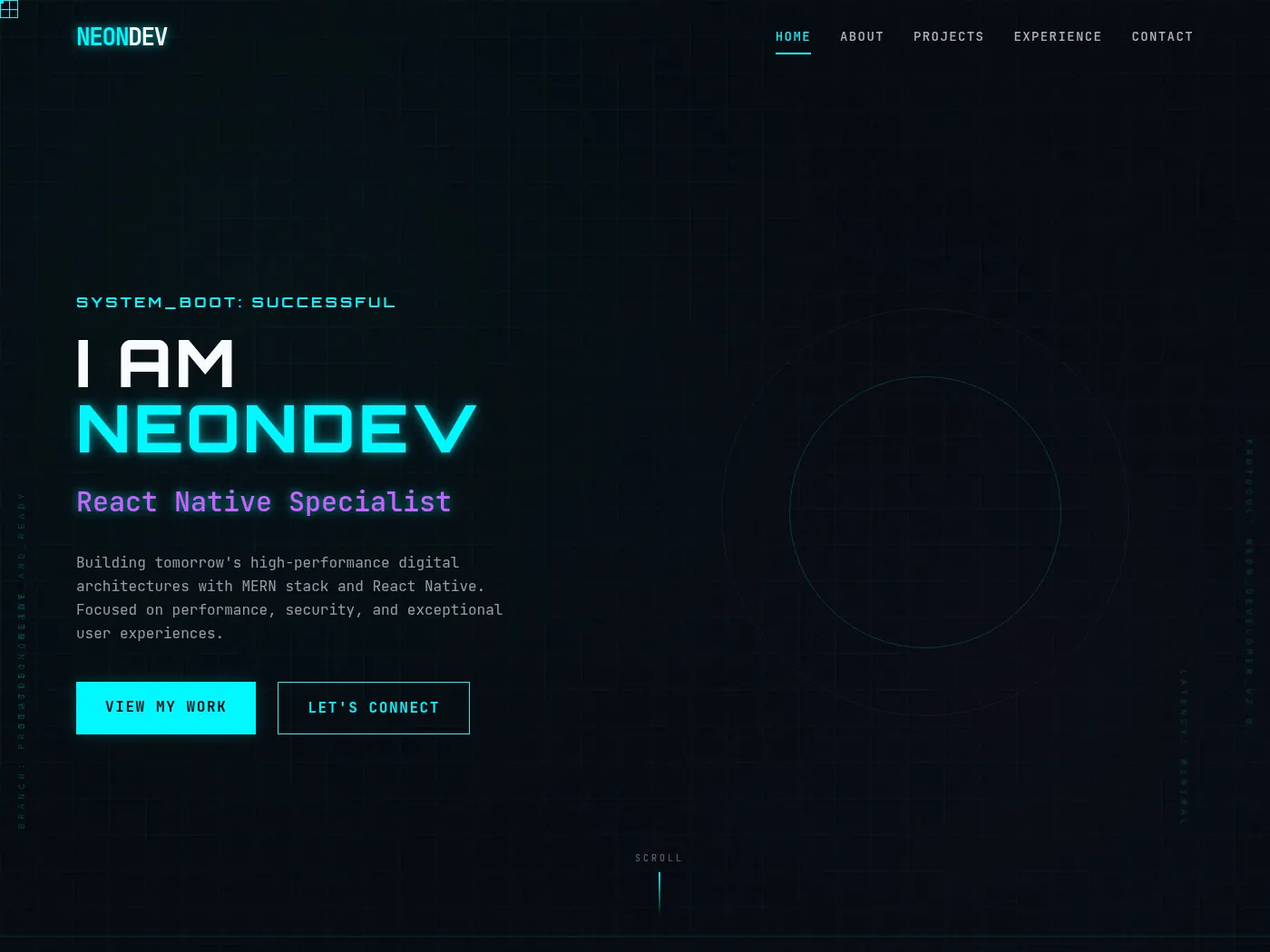 NeonDev Terminal Portfolio