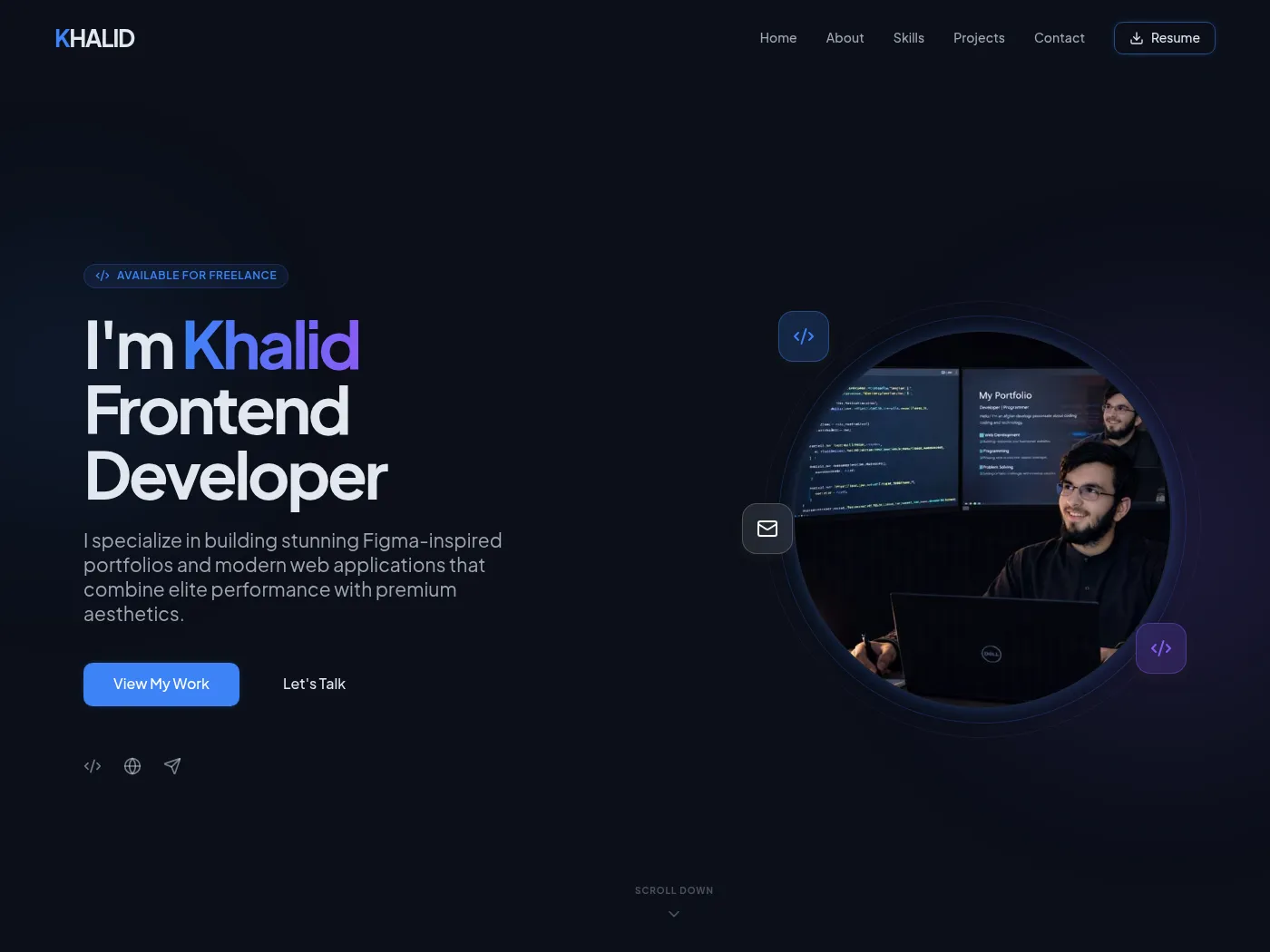 NeonDev Portfolio UI