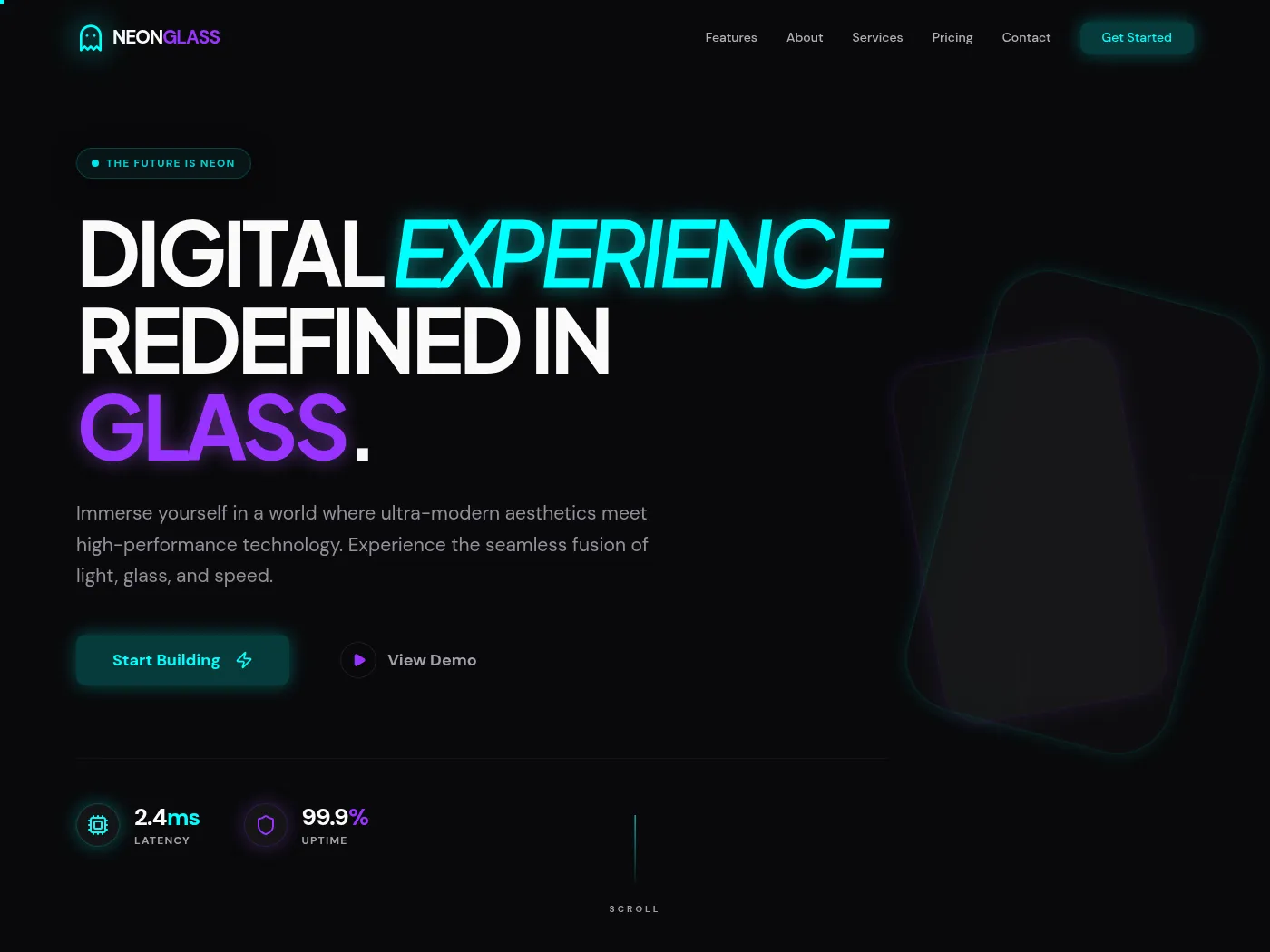 NeonGlass Landing Page