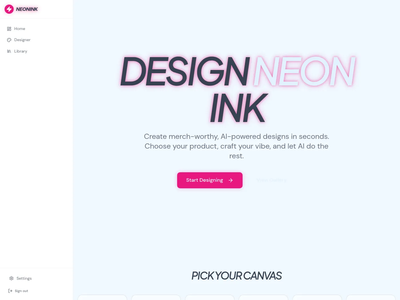 NeonInk POD Designer