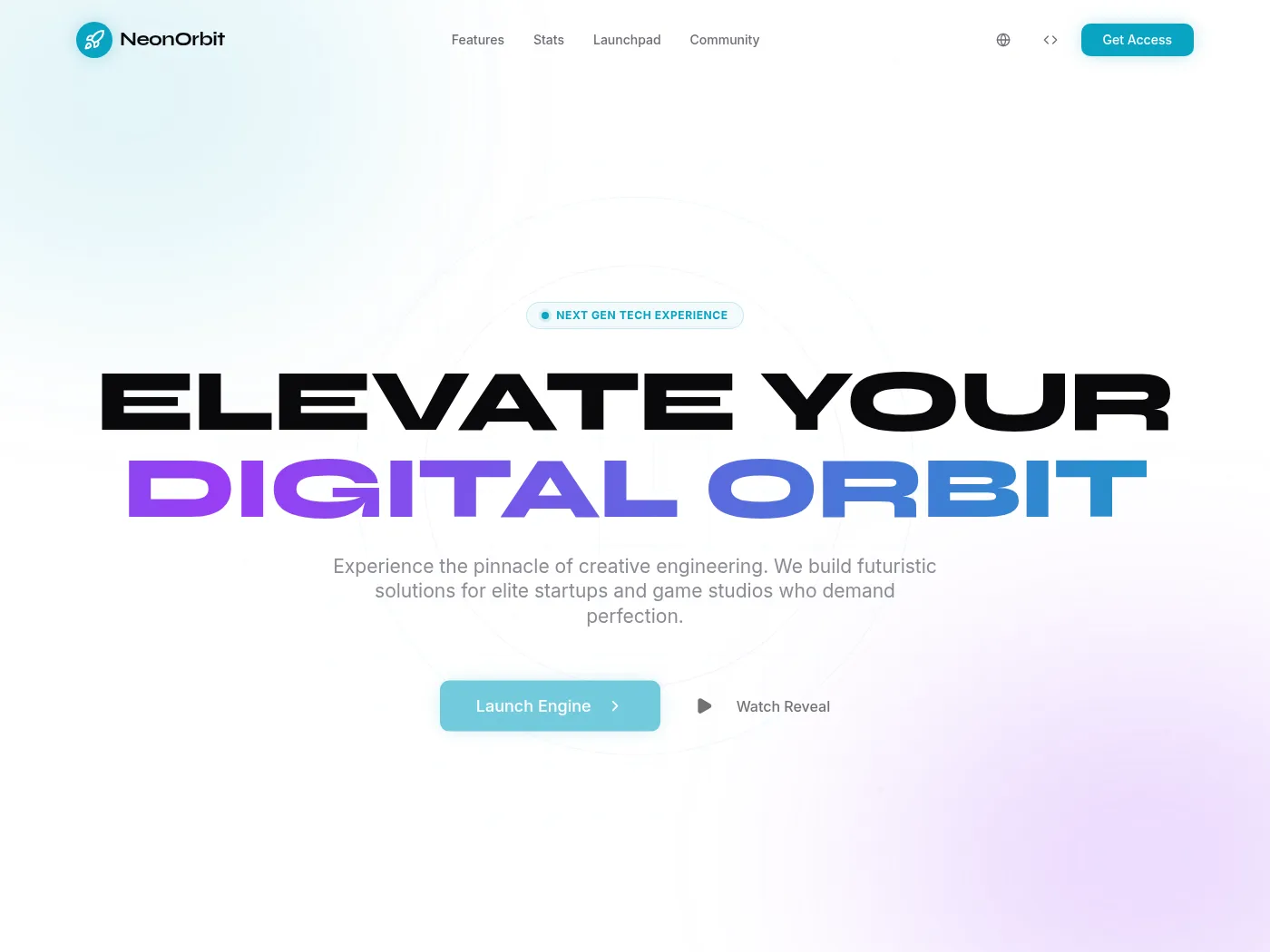 NeonOrbit Landing Page