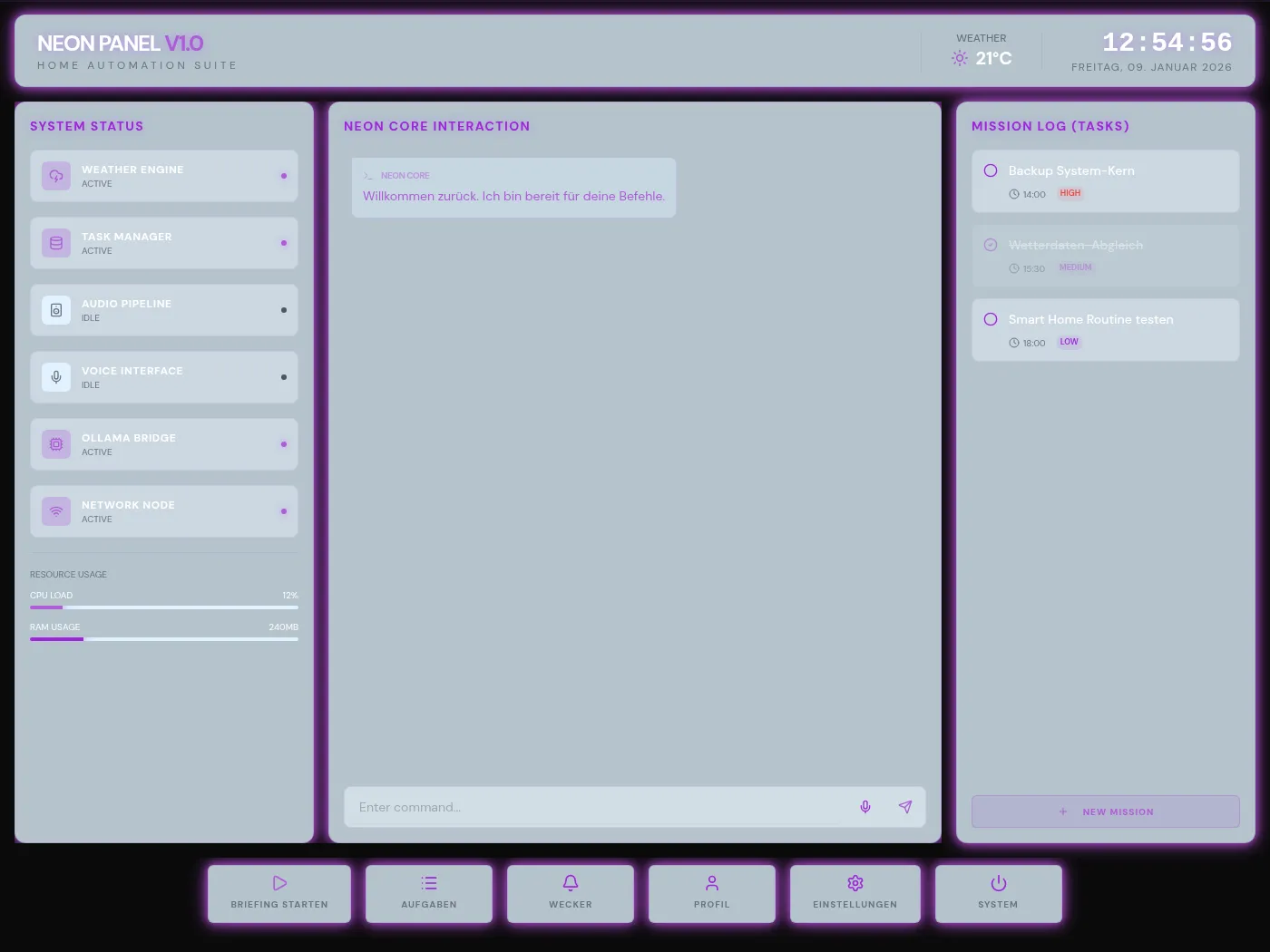 NeonPanel Home Assistant