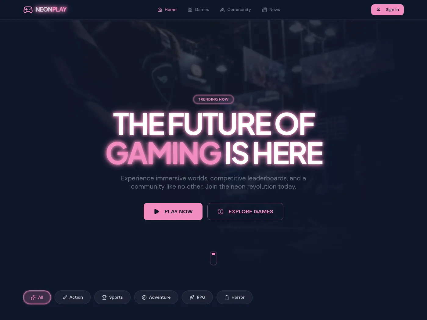 NeonPlay Gaming Hub