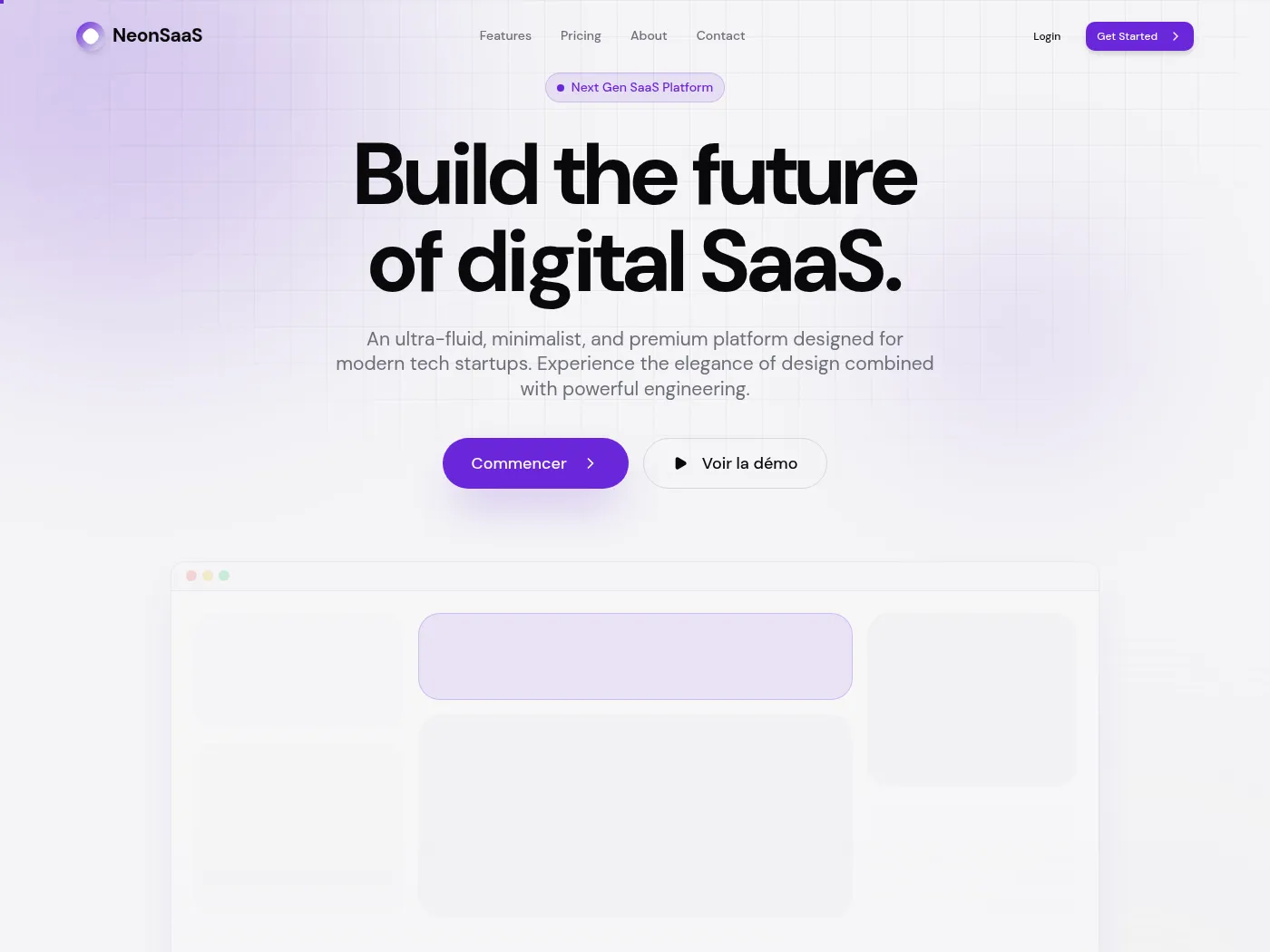 NeonSaaS Landing Platform
