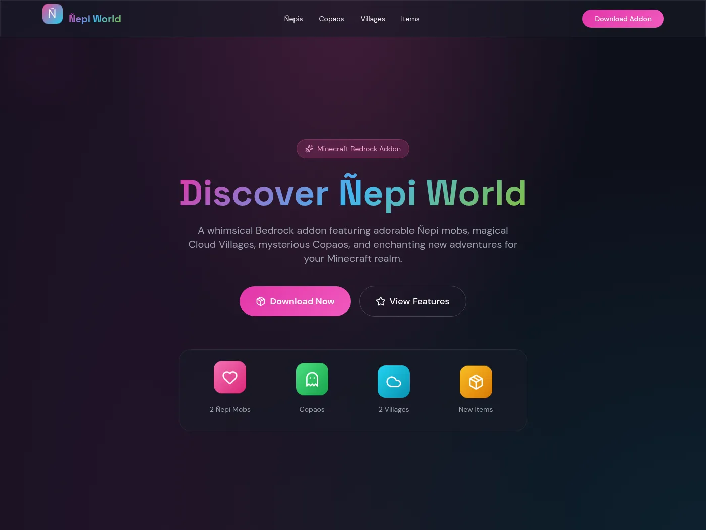 Ñepi World Minecraft Addon