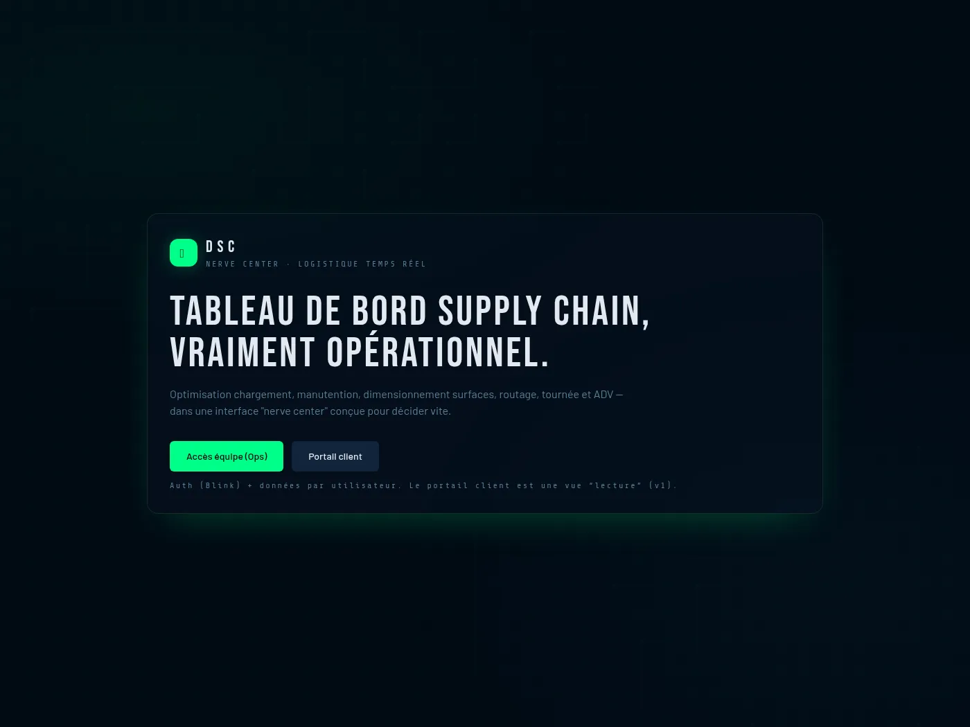 Nerve Center Logistique