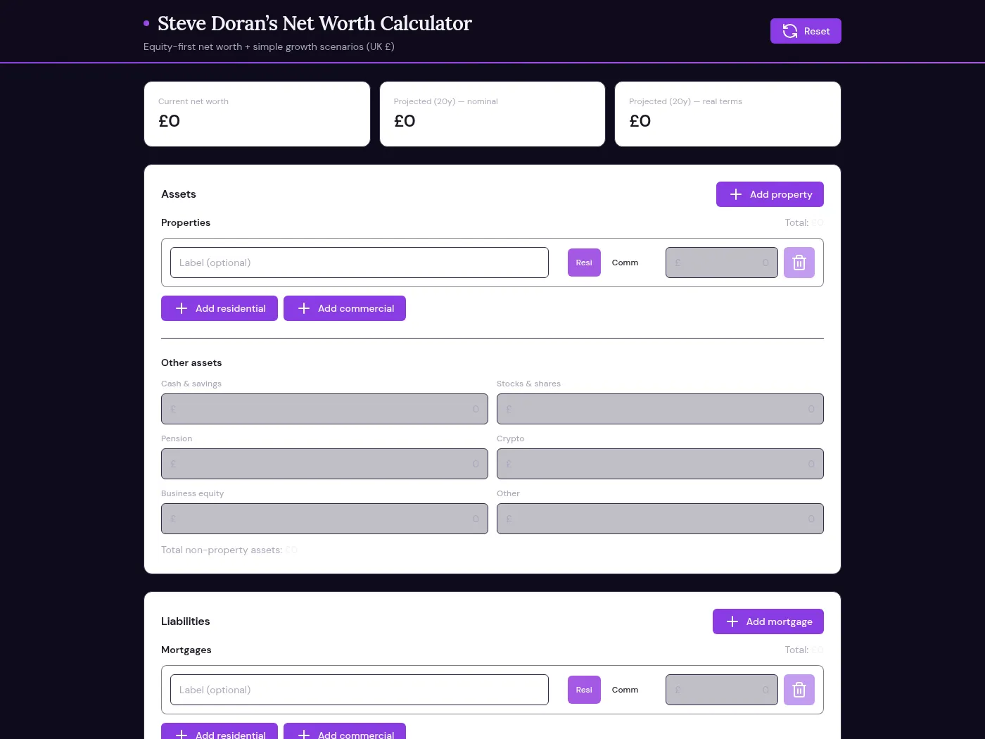 Net Worth Growth Calculator