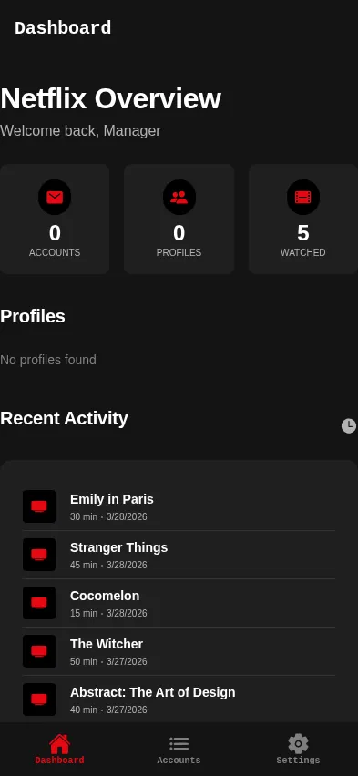 Netflix Account Manager