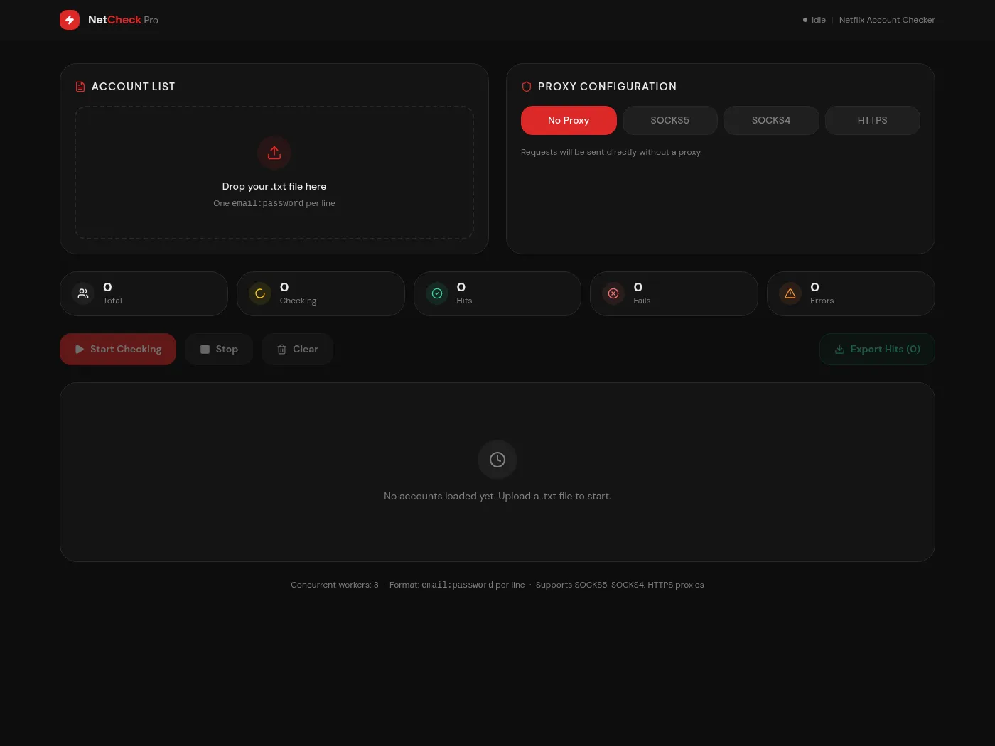 NetCheck Proxy Tool