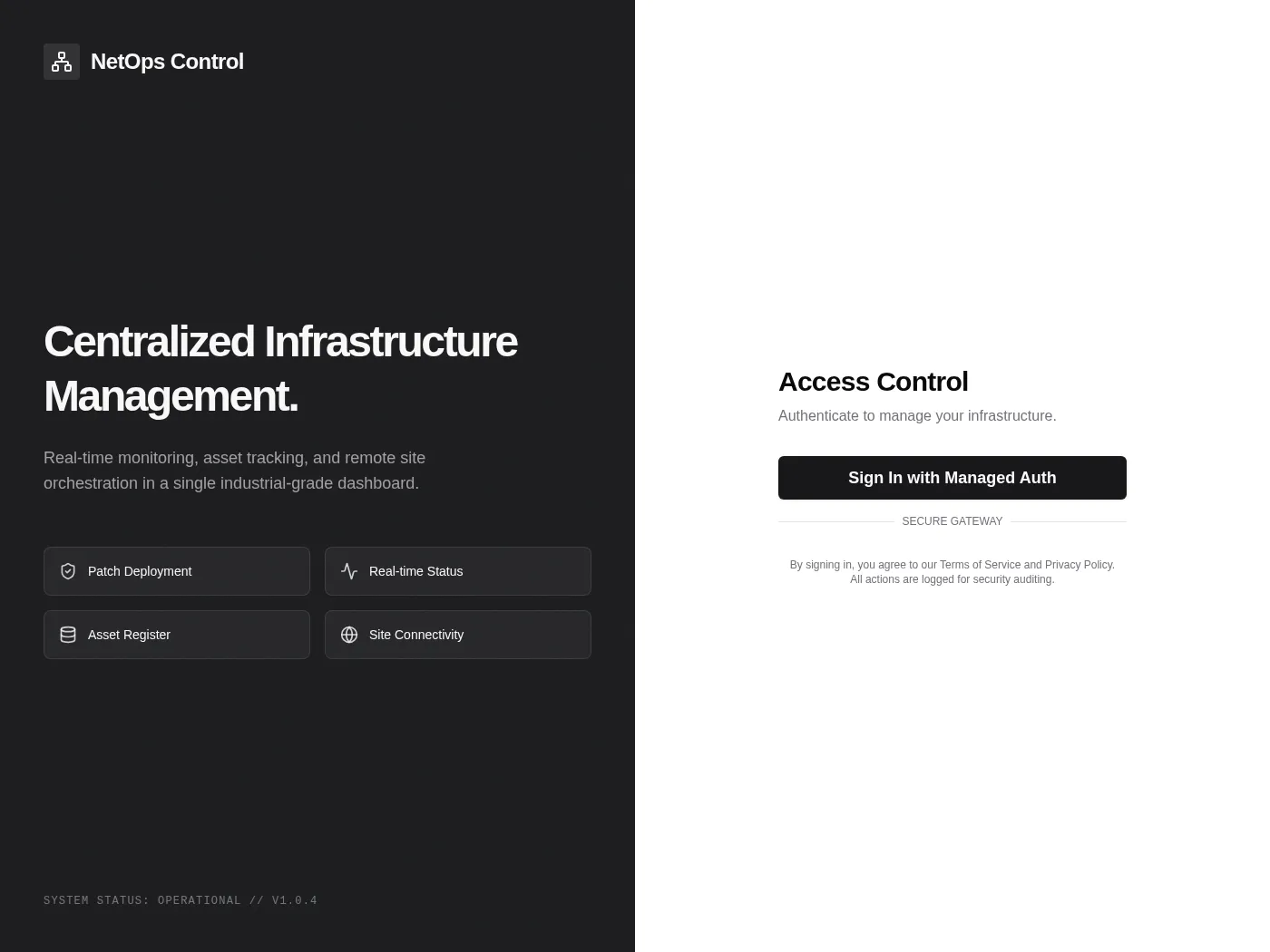 NetOps Control Dashboard
