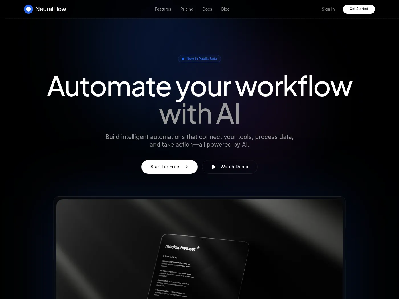 NeuralFlow Landing Page