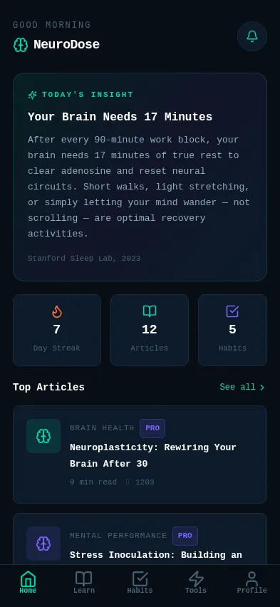 NeuroDose Mobile App