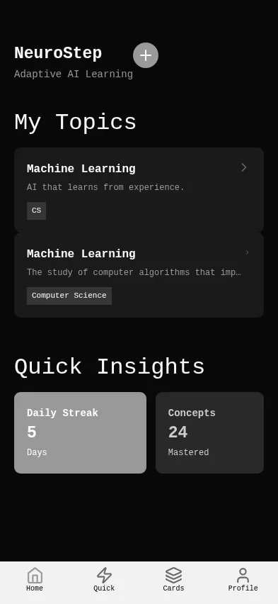 NeuroStep AI Learning MVP
