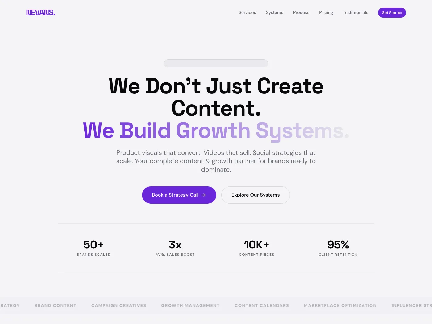 NEVANS Growth Systems Site
