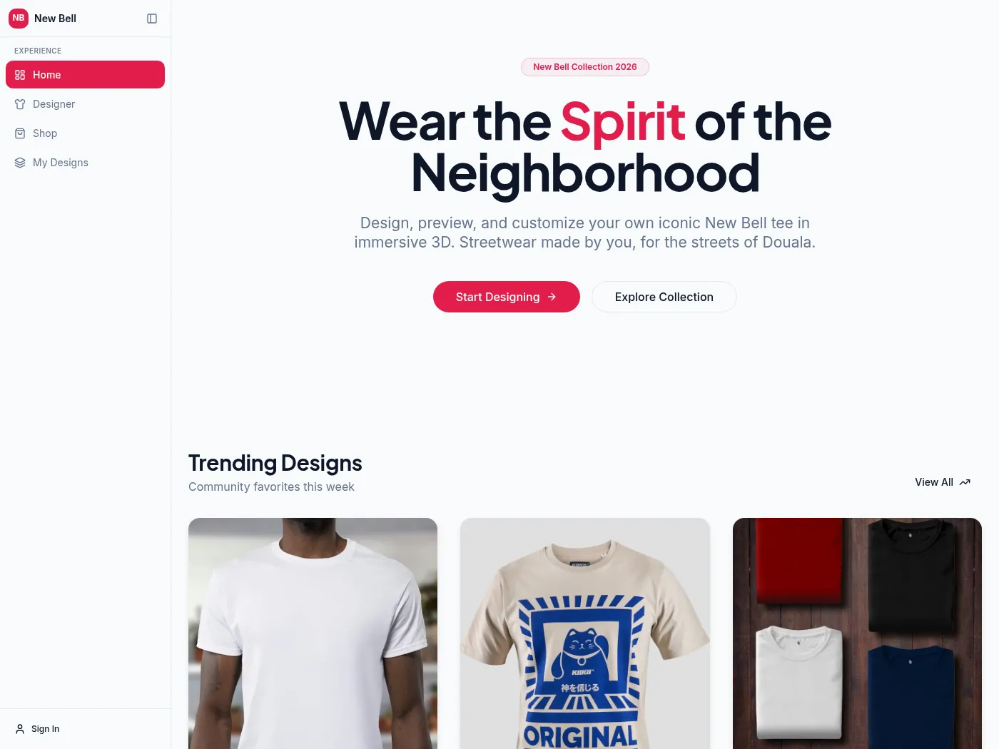 New Bell Tee Designer