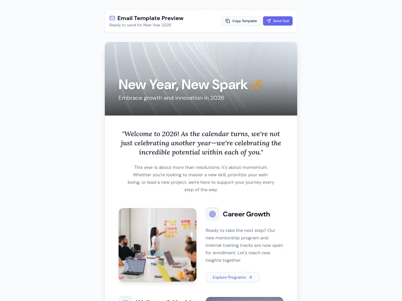 New Year Spark Email