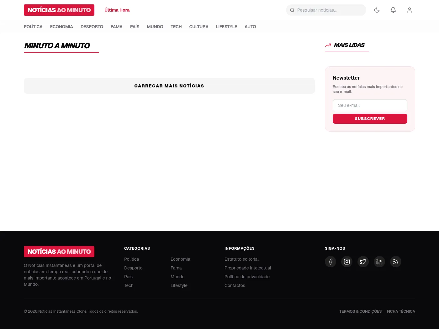 Noticias Instantâneas Clone