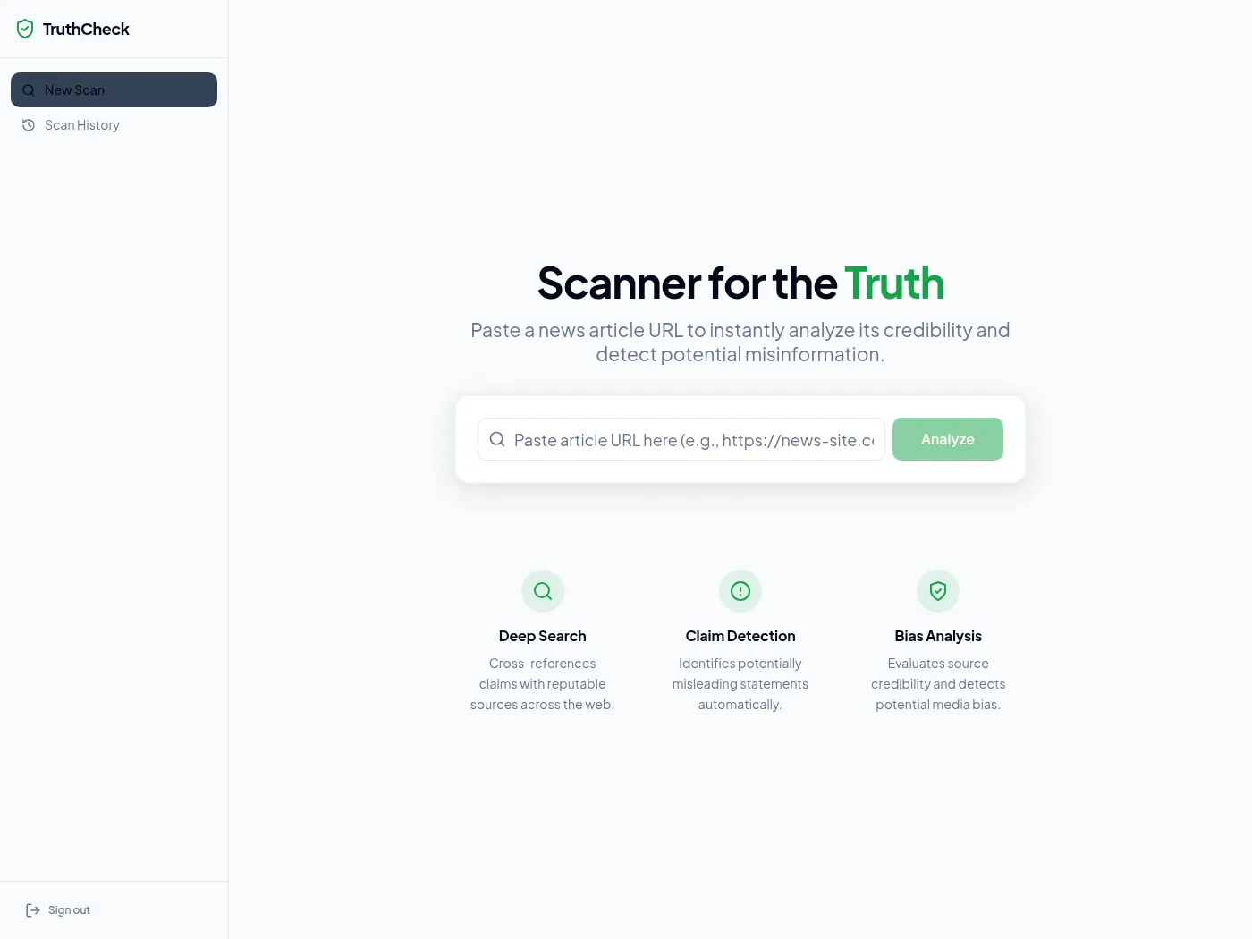 TruthCheck News Scanner