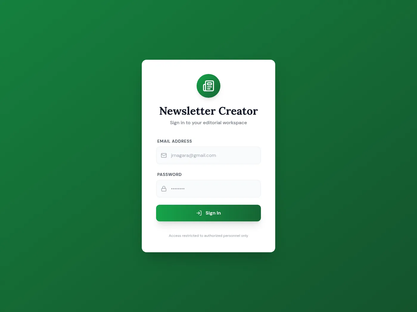 Editorial Newsletter Builder
