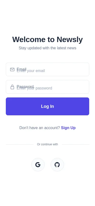 Newsly Mobile Feed