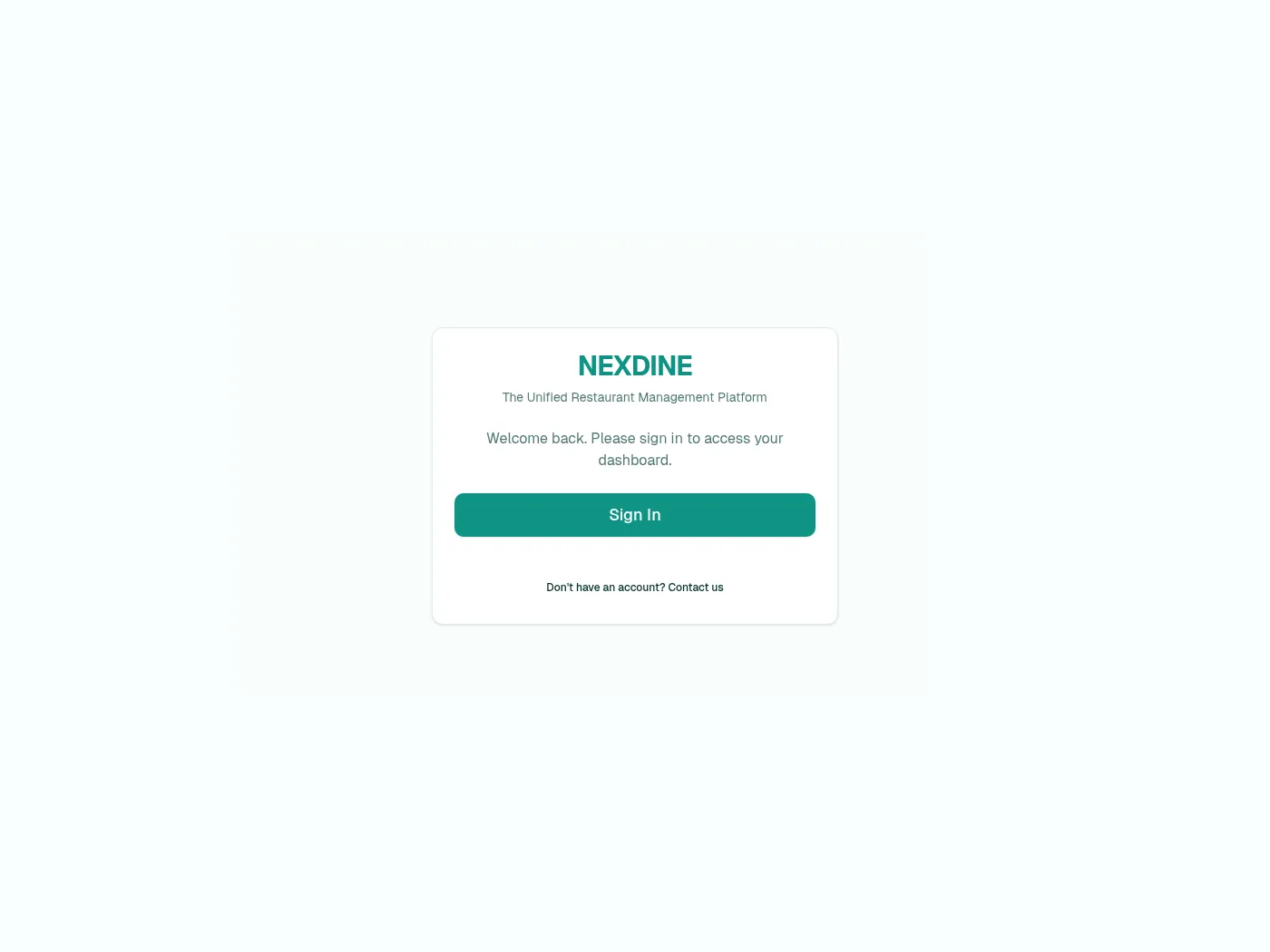 NEXDINE Restaurant SaaS