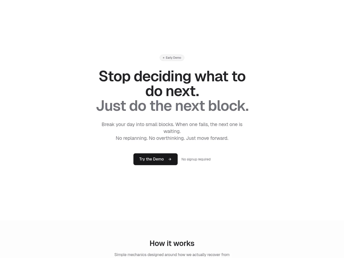 Next Block Landing Page