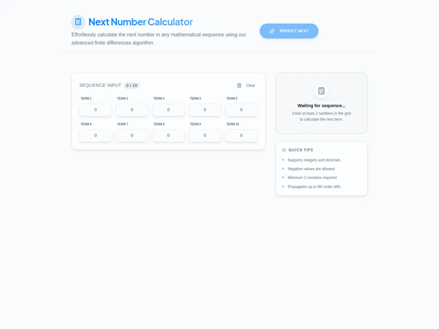 Next Number Calculator