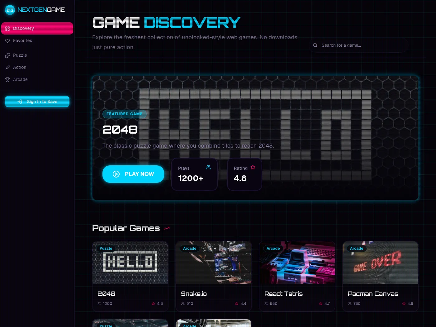 NextGen Game Portal