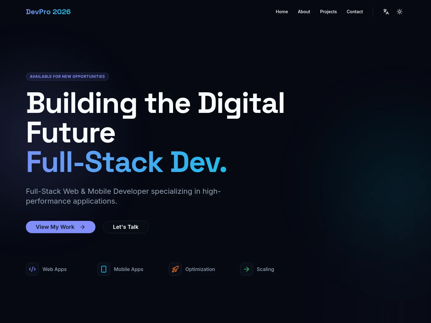 2026 Dev Portfolio Pro — built with AI on Blink