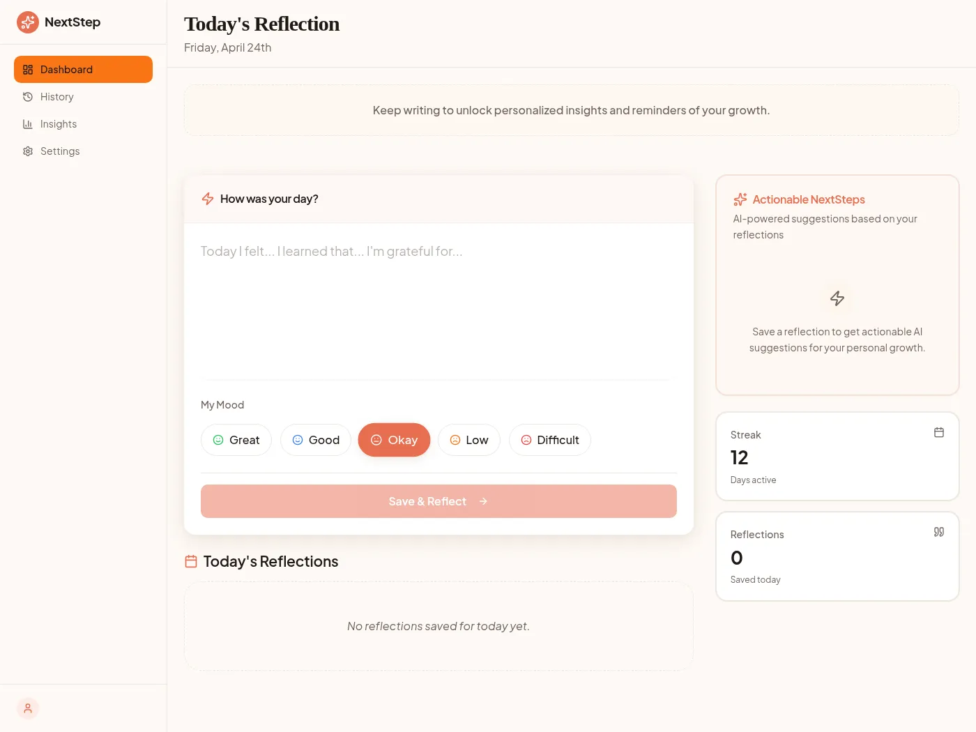 NextStep Diary App