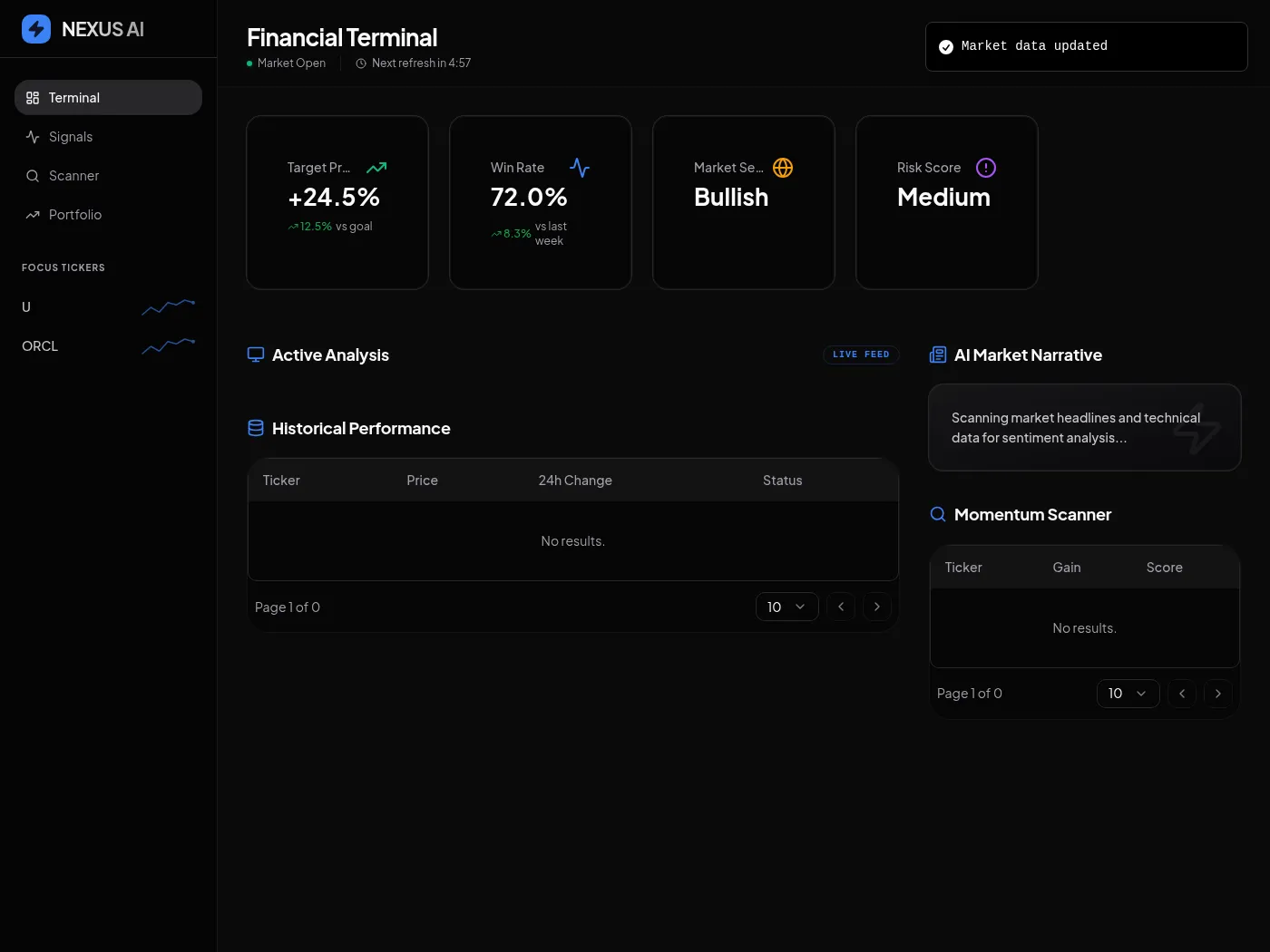 NEXUS AI Trading Dashboard