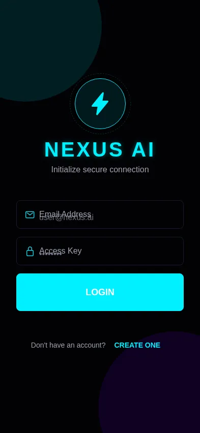 NEXUS AI Futuristic Chat