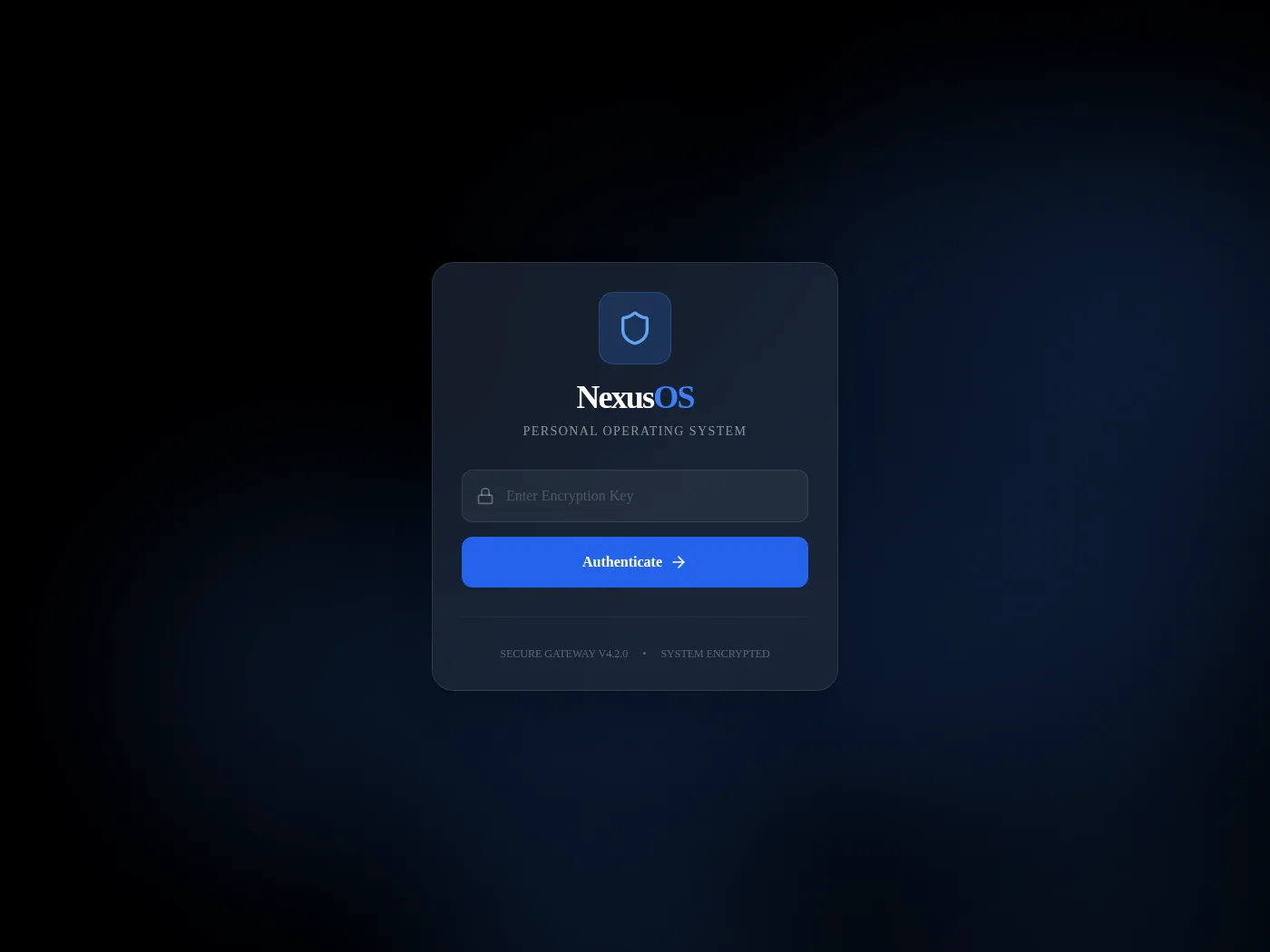 NexusOS Personal Dashboard
