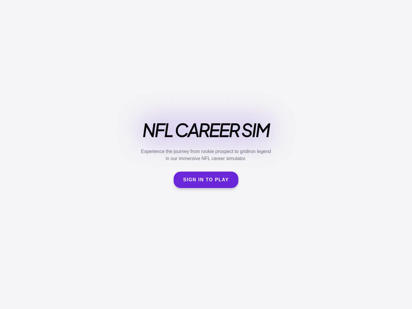 NFL Career Simulator