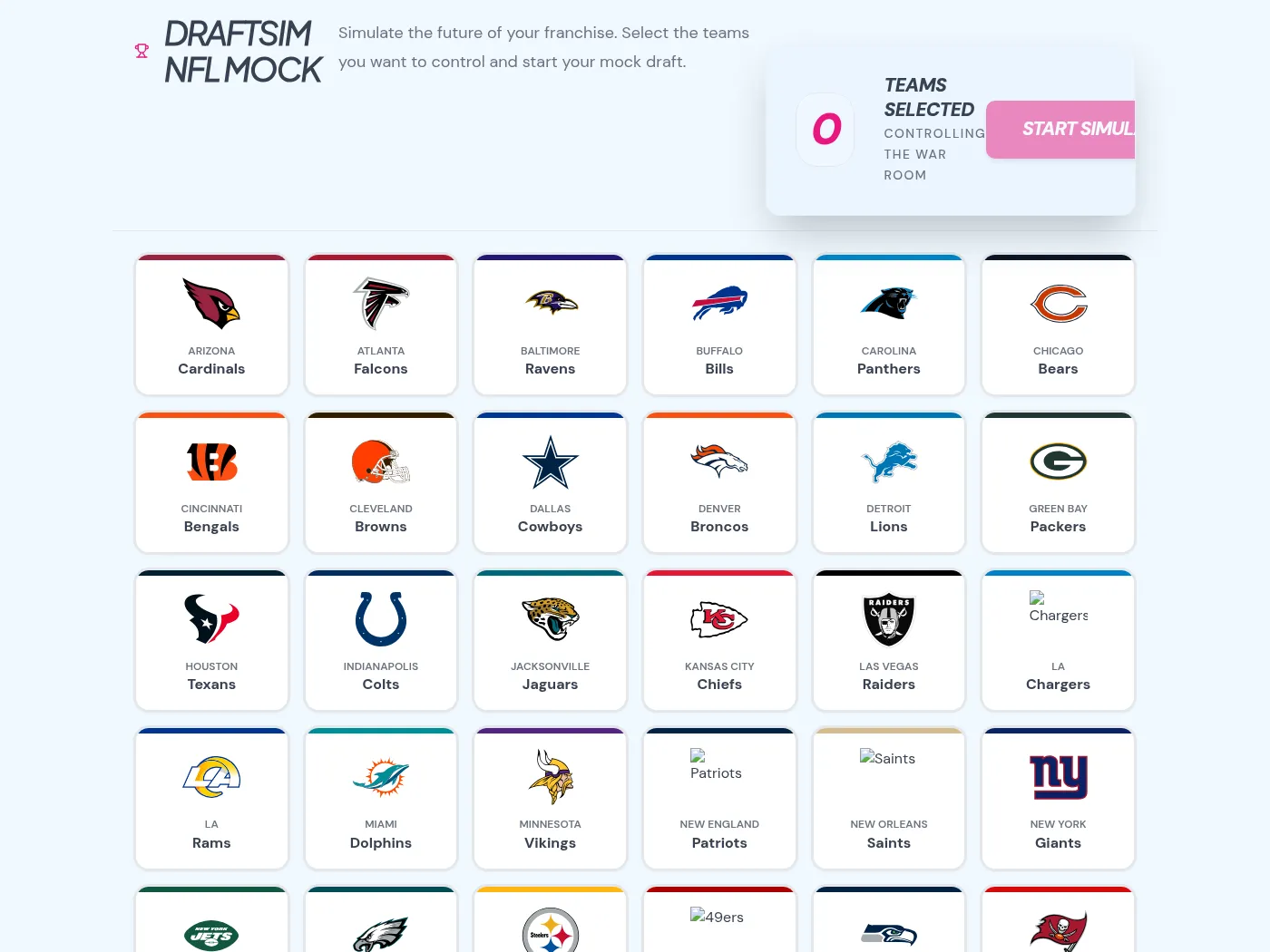 DraftSim NFL Mock