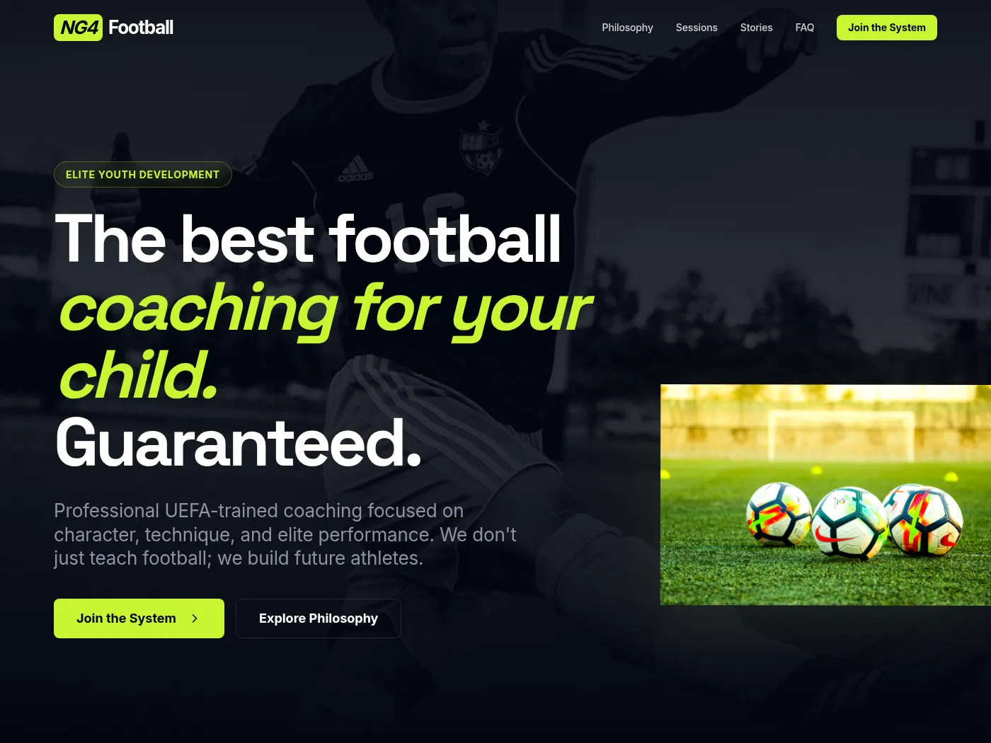NG4 Football Coaching Site
