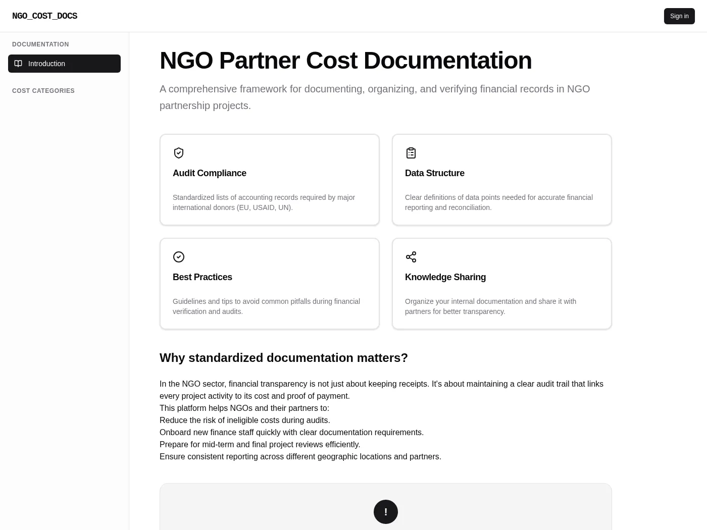 NGO Partners Cost Docs