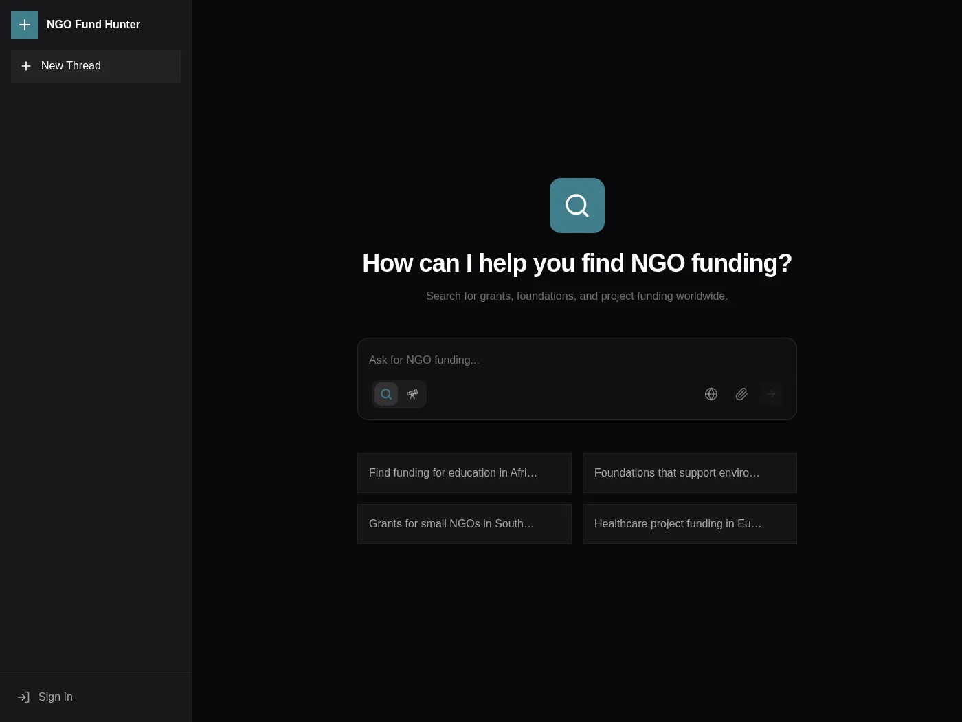 NGO Funding Finder